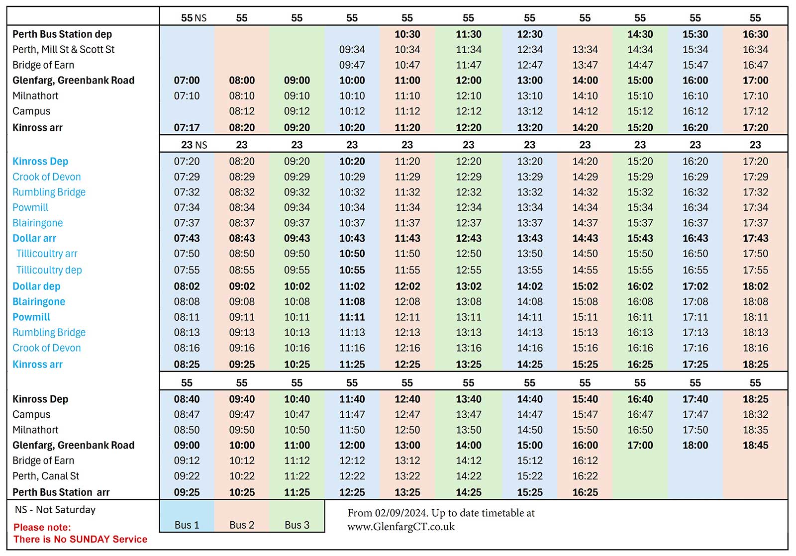 The 55 23 Public Bus Route Timetable Glenfarg Community Transport The 55 23 Public Bus Route Timetable Glenfarg Community Transport
